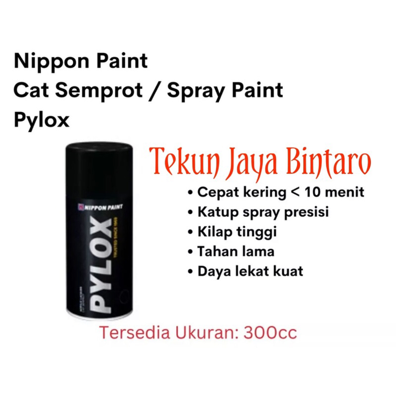 Jual ASLI 100% PYLOX NIPPON PAINT 300 CC SEMUA WARNA - PILOX CAT SEMPROT PILOK PYLOK WHITE BLACK ...