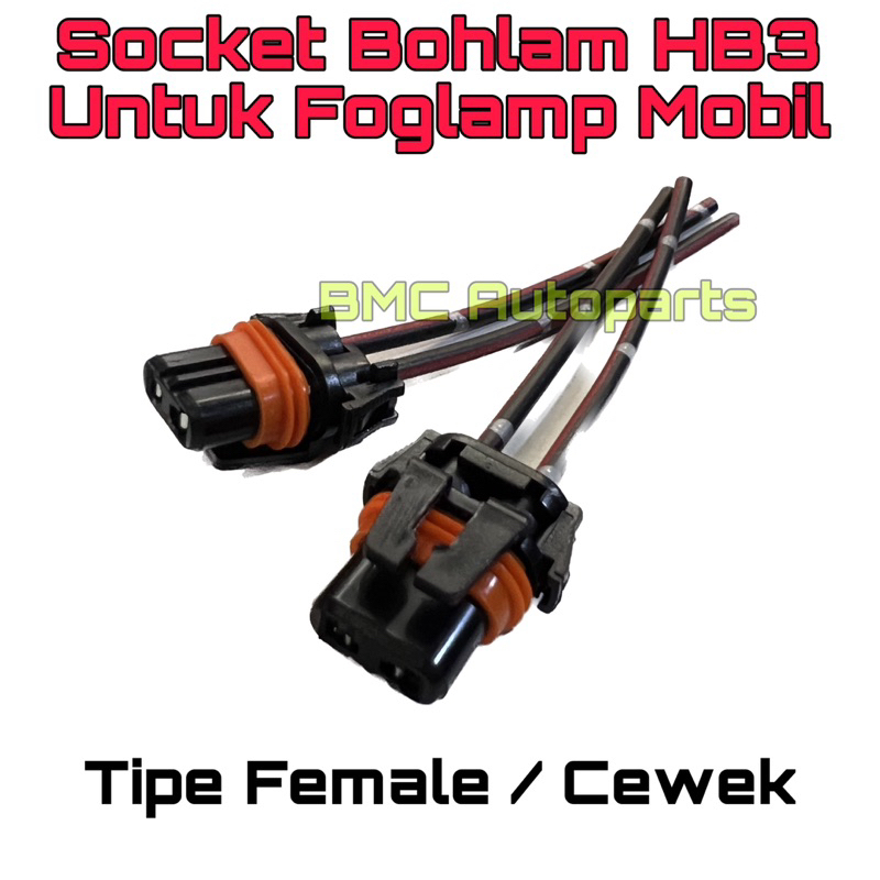 Jual Socket Bohlam HB3 (9005) Female Cewek / Soket Foglamp Mobil HB3 ...