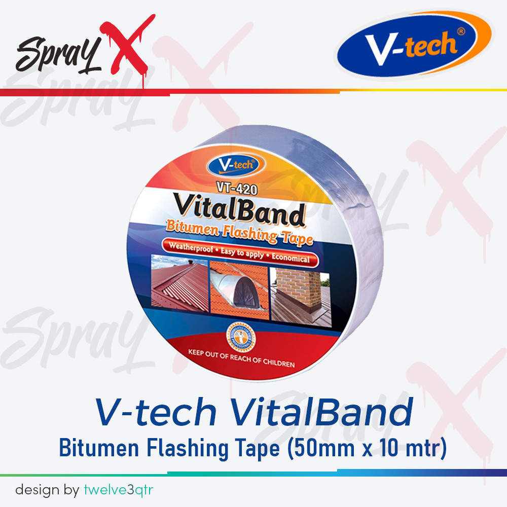 Jual V-TECH VITALBAND BITUMEN FLASHING TAPE (50MM x 1.5MM x 10 METER ...