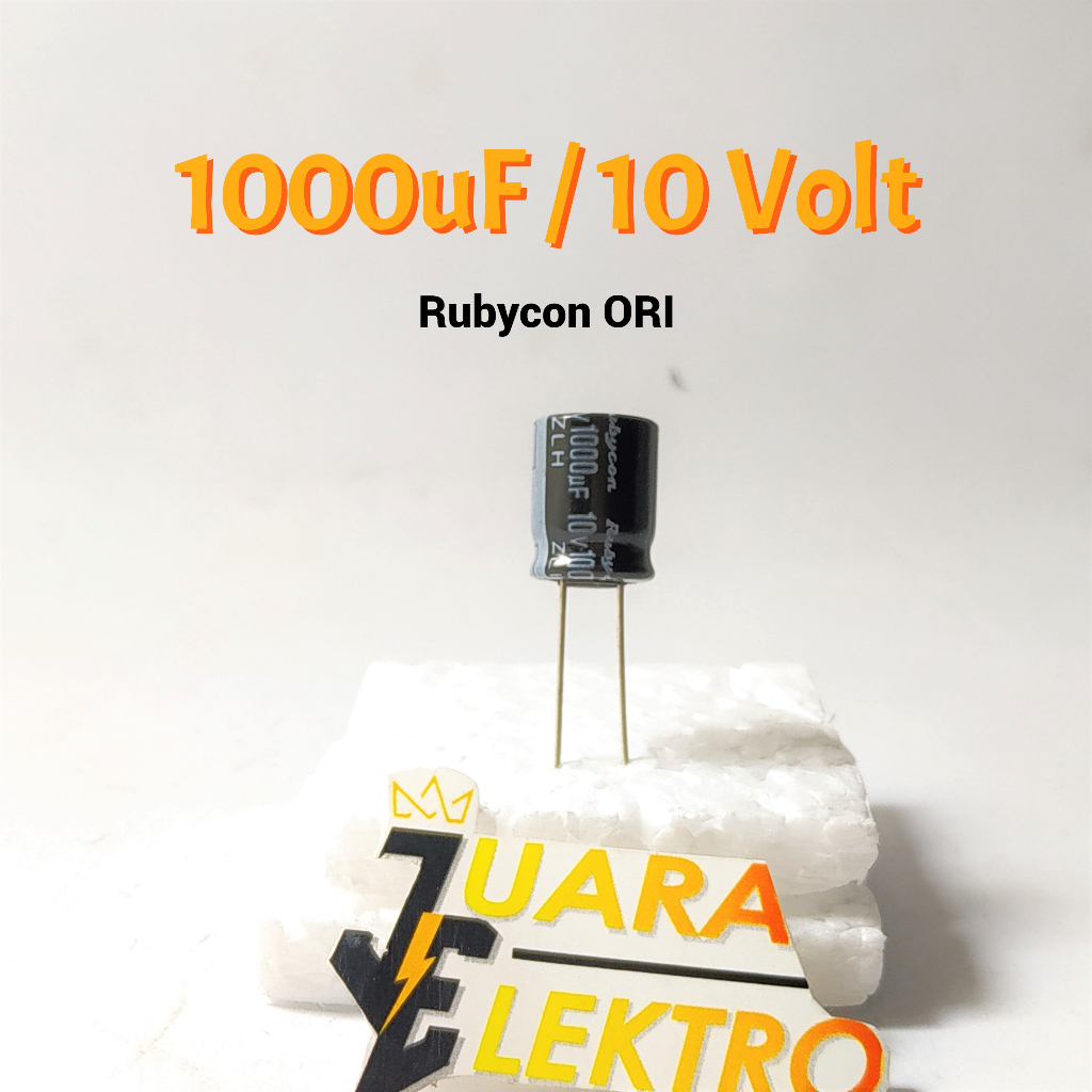 Jual KAPASITOR ELCO 1000uF / 10V | Capasitor Elko 1000 uF/10 Volt (RUBYCON) | Shopee Indonesia