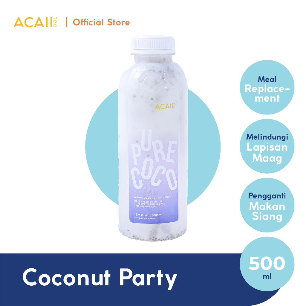 Jual Acaii Tea Coconut Party 500ml | Shopee Indonesia