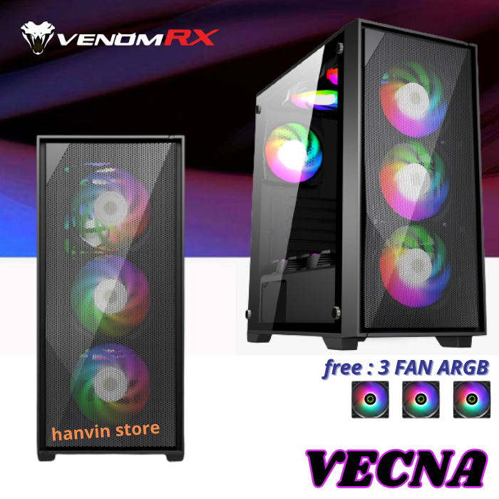 Jual CASING GAMING VENOMRX VECNA + 3 Fan A-RGB | Shopee Indonesia