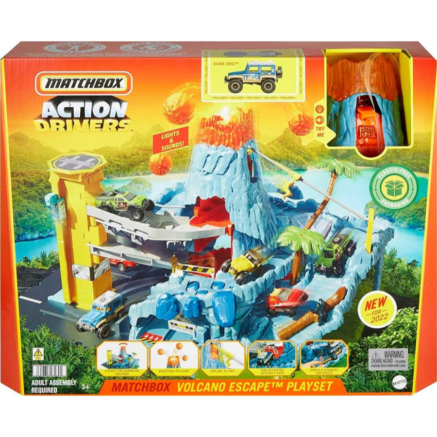 Jual Matchbox Volcano Escape Action Drivers Track Hot Wheels Diecast ...