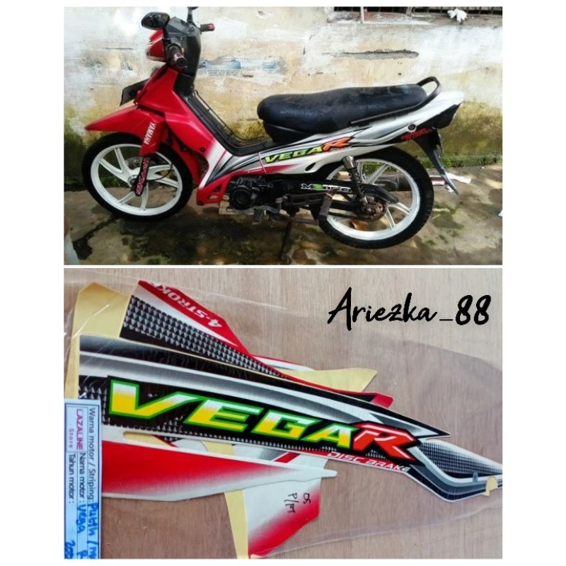 Jual Lis Striping Vega R 2005 Putih Merah Oren Hitam | stiker bodi ...