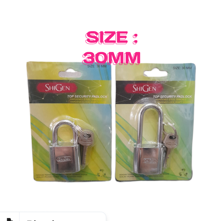 Jual GEMBOK SHIGEN SIZE 30 - 40 - 50- 60mm panjang dan pendek | Shopee ...