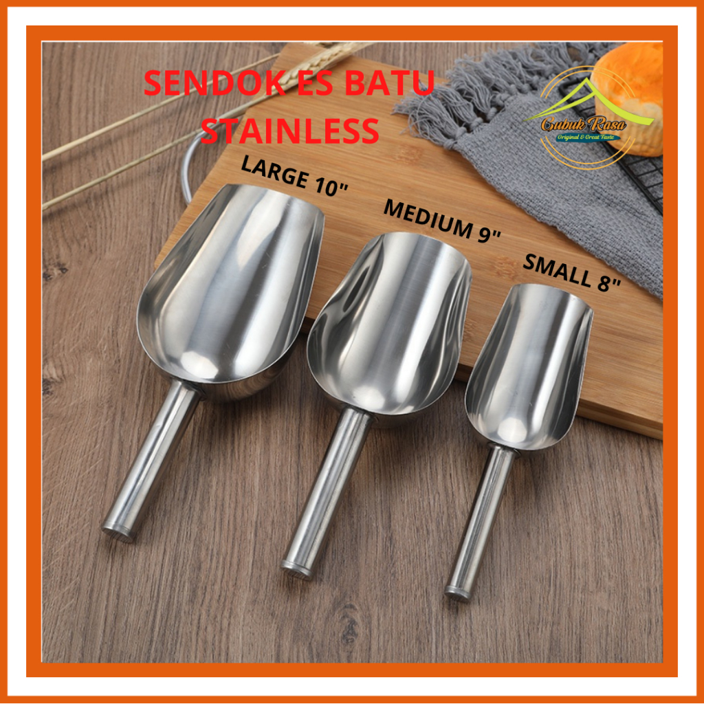 Jual Sendok Es Batu Stainless Steel/Sekop Stainless Steel/Serokan ...