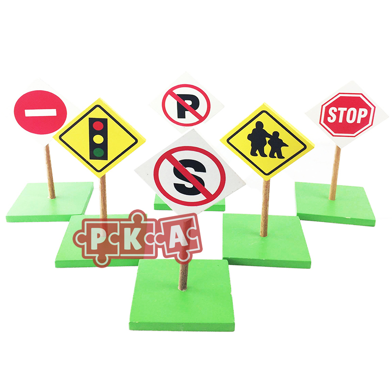 Jual Mainan Edukasi Anak Kayu Rambu Lalu Lintas Alat Peraga Jalan Raya ...