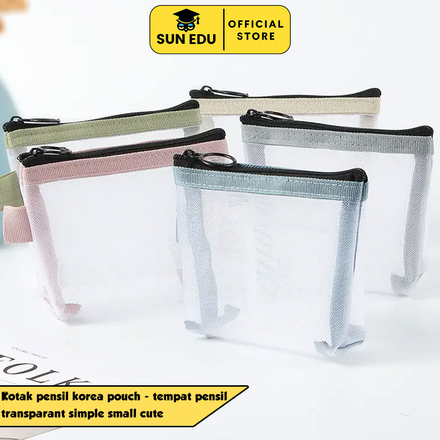 Jual Tas pouch mini jaring/ Pouch transparant alat tulis/ Dompet ...