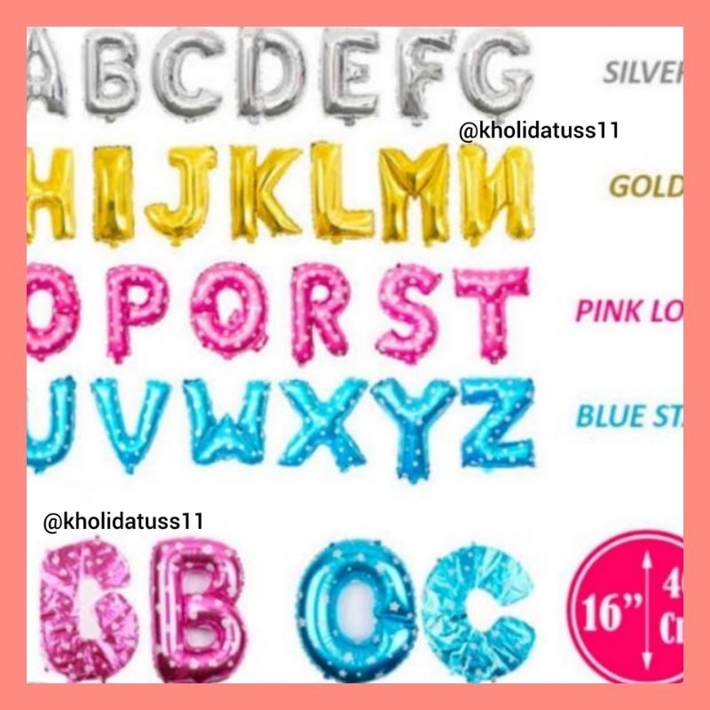 Jual Balon Foil Huruf Nama Anak / Nama Anak Balon | Shopee Indonesia
