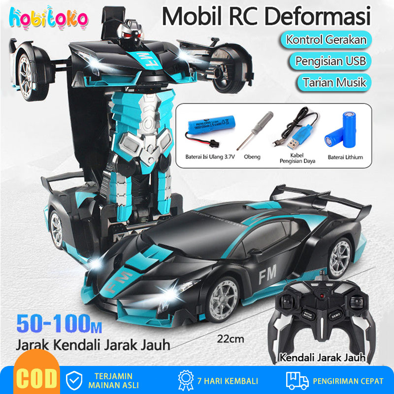 Jual Rc Transformers Mobil Remote Control Mobil Robot 1:18 Mainan Anak ...