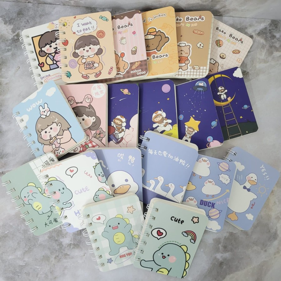 Jual MM NOTE BOOK RING MOTIF MEMO KECIL A7 SPIRAL isi 80 Lembar NOTEBOOK MINI / BUKU CATATAN ...