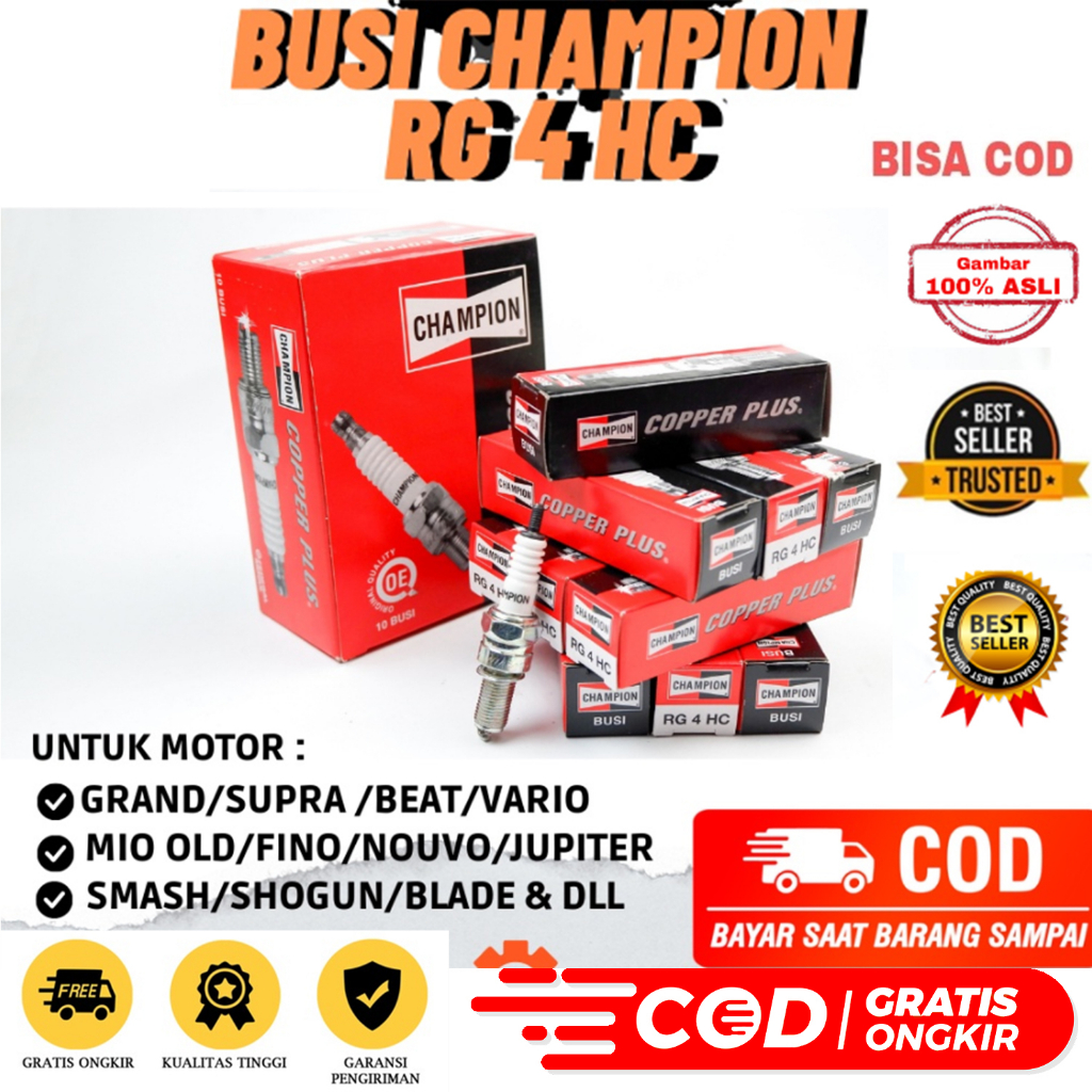 Jual BUSI CHAMPION RG4 KHARISMA SUPRA X 125 REVO 110 VIXION JUPITER MX RG4HC | Shopee Indonesia