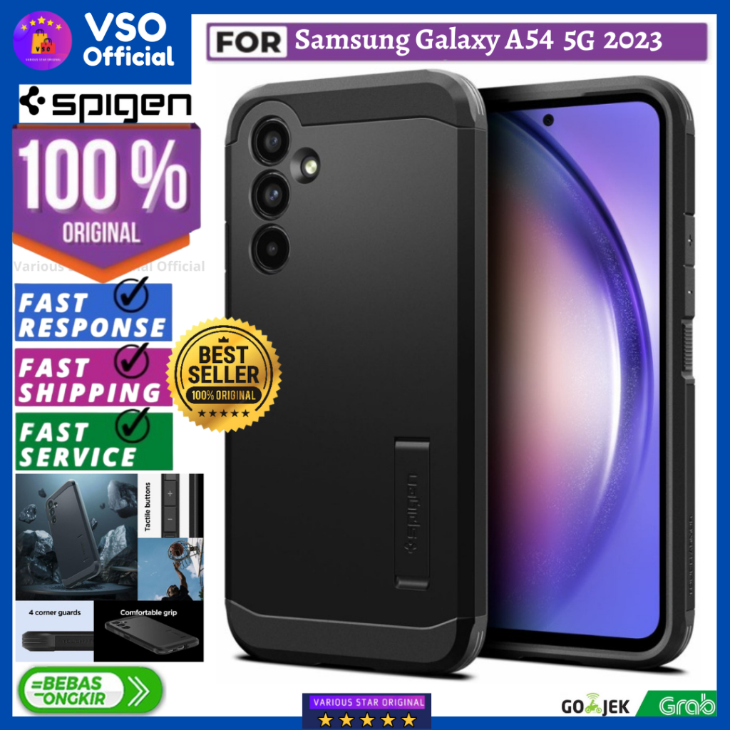 Jual Case Samsung Galaxy A54 5G 2023 Spigen Tough Armor Stand Standing Anti Shock Casing ...