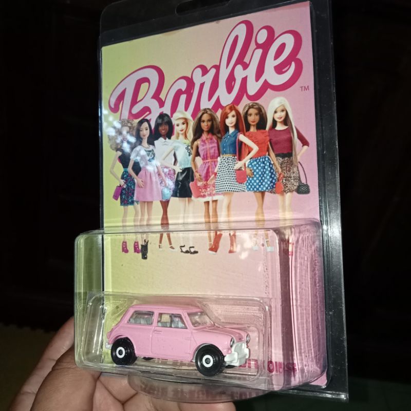 Jual Custom Card Barbie Austin Mini Cooper Pink Mbx Matchbox Diecast ...