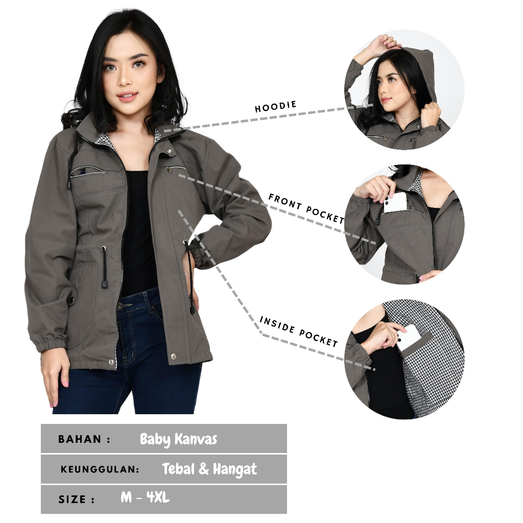 Jual (Produk Baru) Jaket Parka Wanita Bolak Balik Jumbo Model Korean ...