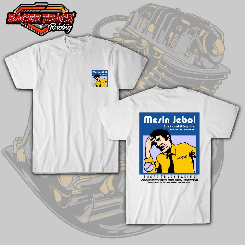 Jual Kaos Pria Mesin Jebol Best Seller Lengan Pendek Baju Putih Atasan ...