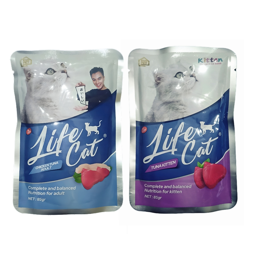 Jual Life cat pouch 85gr chicken tuna adult kitten wet cat food makanan ...