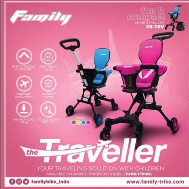 Jual stroller family model bisa di lipat dan bangku nya bisa muter ...