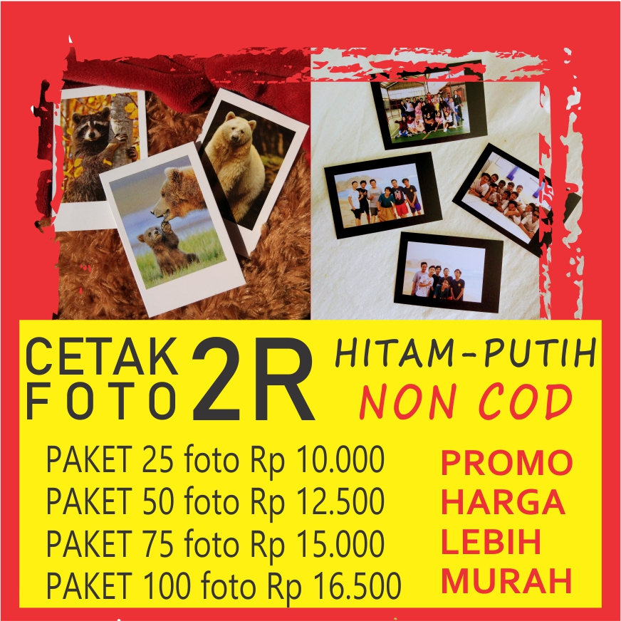 Jual Cetak Foto Instan 2R Paket 25/50/75/100 non COD | Shopee Indonesia