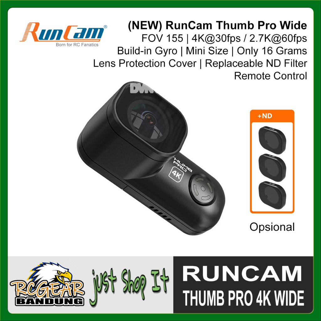 Jual RunCam Thumb Pro 4K 12MP Built-in Gyro FPV Drone Mini Action ...