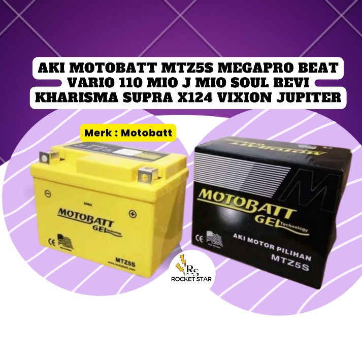 Jual Aki motobatt mtz5s megapro beat vario 110 mio j mio soul revi ...