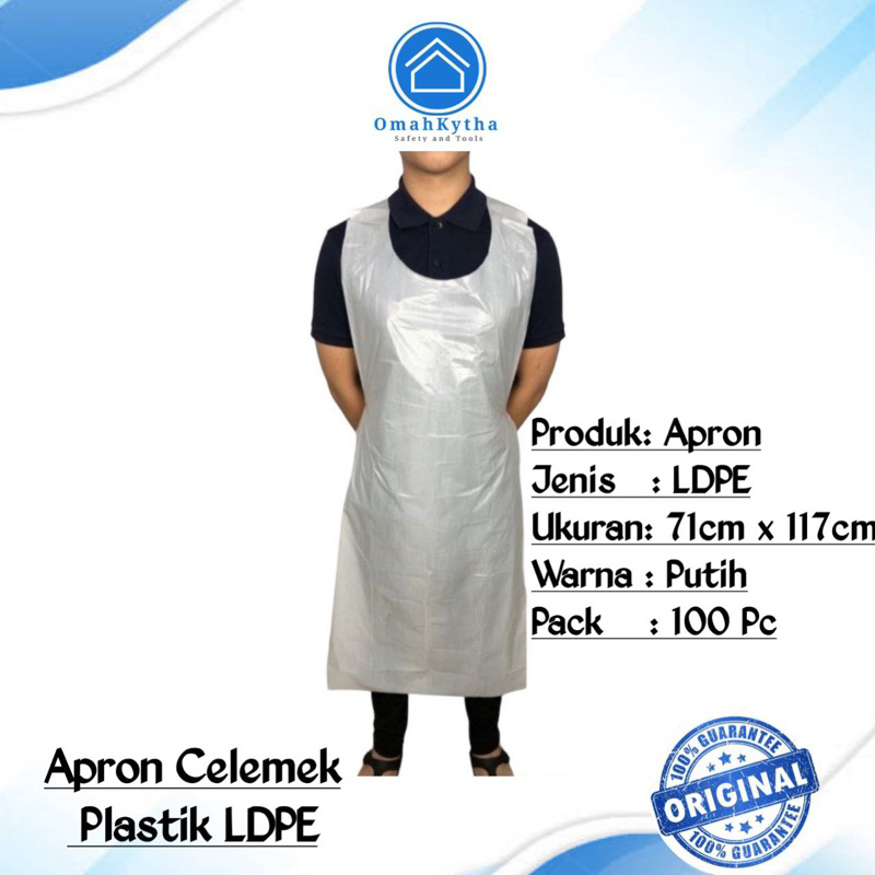Jual Apron Plastik LDPE / Apron Medis APD Disposable Sekali Pakai ...