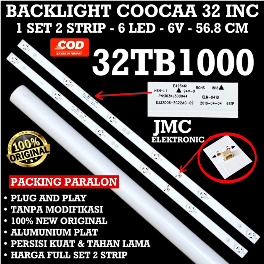 Jual BACKLIGHT TV LED COOCAA 32 INCH 32TB1000 LAMPU LED COOCAA 32TB 1000 | Shopee Indonesia