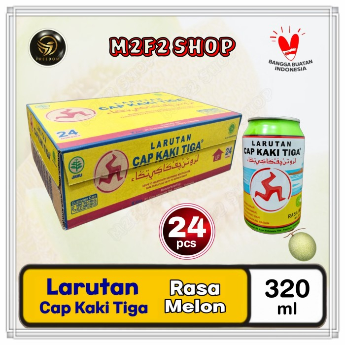 Jual Larutan Penyegar Cap Kaki Tiga Minuman Kaleng | Rasa Melon - 320 ml (Kemasan Karton ...
