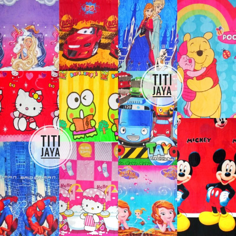 Jual Selimut bulu karakter lucu ukuran 150x200 winnie the pooh barbie ...