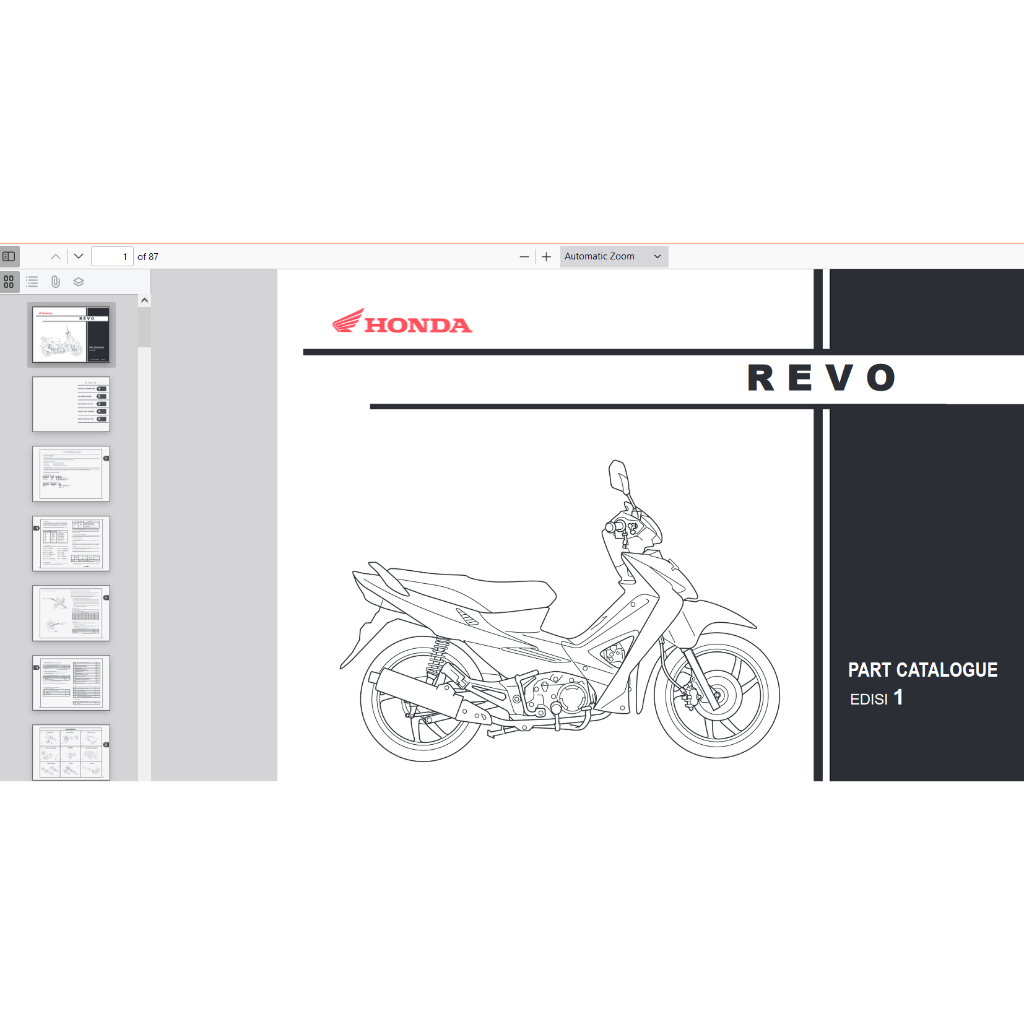 Jual motor Honda revo Buku Parts Catalogue Copian Honda revo | Shopee ...