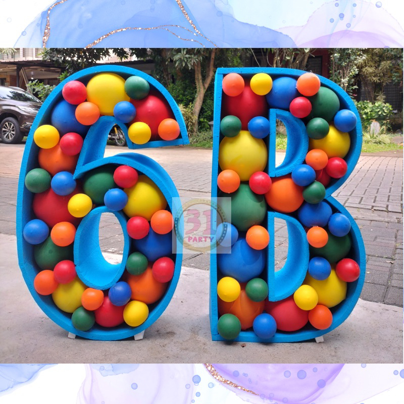 Jual ANGKA / HURUF BALON MOZAIK / 3D STANDING NUMBER BALOONS / DEKORASI ...