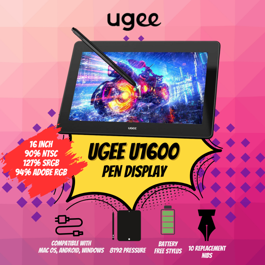 Jual UGEE Drawing Monitor U1600 | Shopee Indonesia