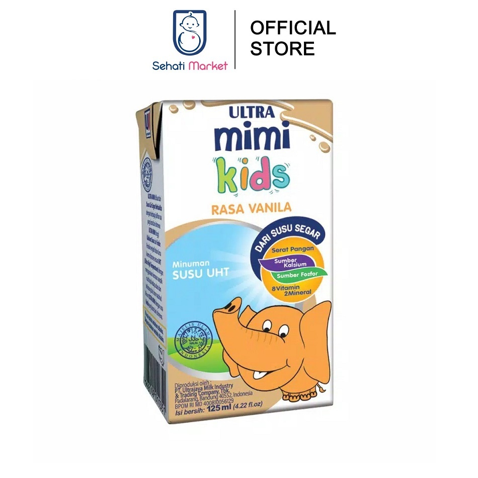 Jual ULTRA MIMI KIDS SUSU UHT RASA VANILA 125ml | Shopee Indonesia