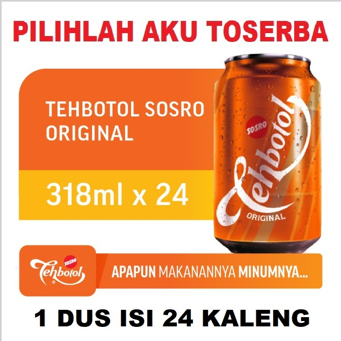 Jual Teh Botol Sosro Original KALENG 318 ml - ( HARGA 1 DUS ISI 24 ...