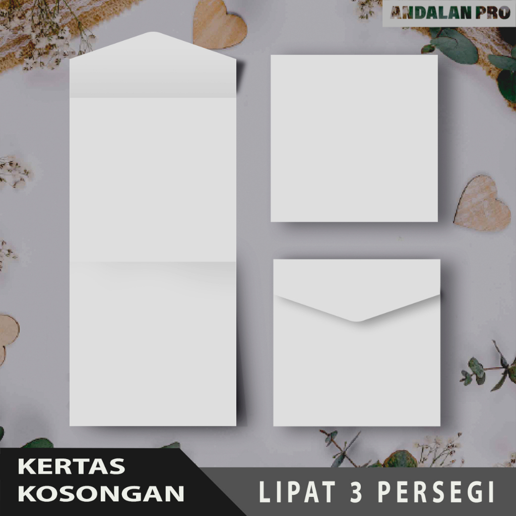 Jual Kertas Undangan Polosan Lipat 3 Persegi Bahan Jasmine / Tik 200 ...