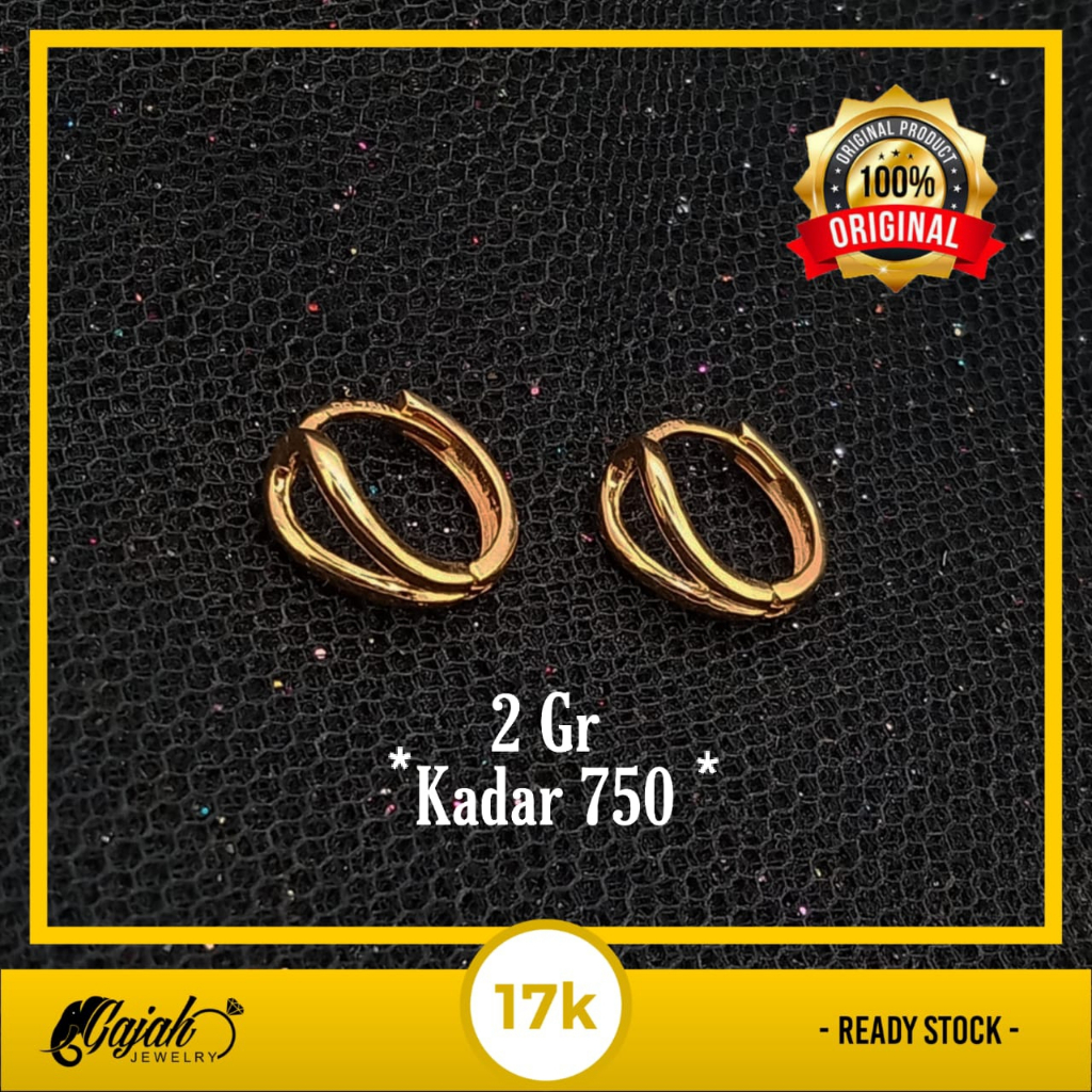 Jual Anting Emas 17K - 2 Gr Kadar 750 - 4857 | Shopee Indonesia