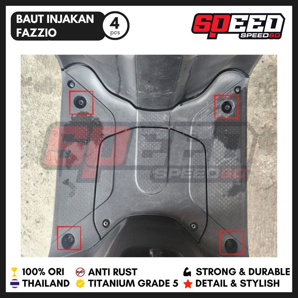 Jual Baut Dek Injakan Step Yamaha Fazzio Baut Titanium Grade 5 Thailand ...