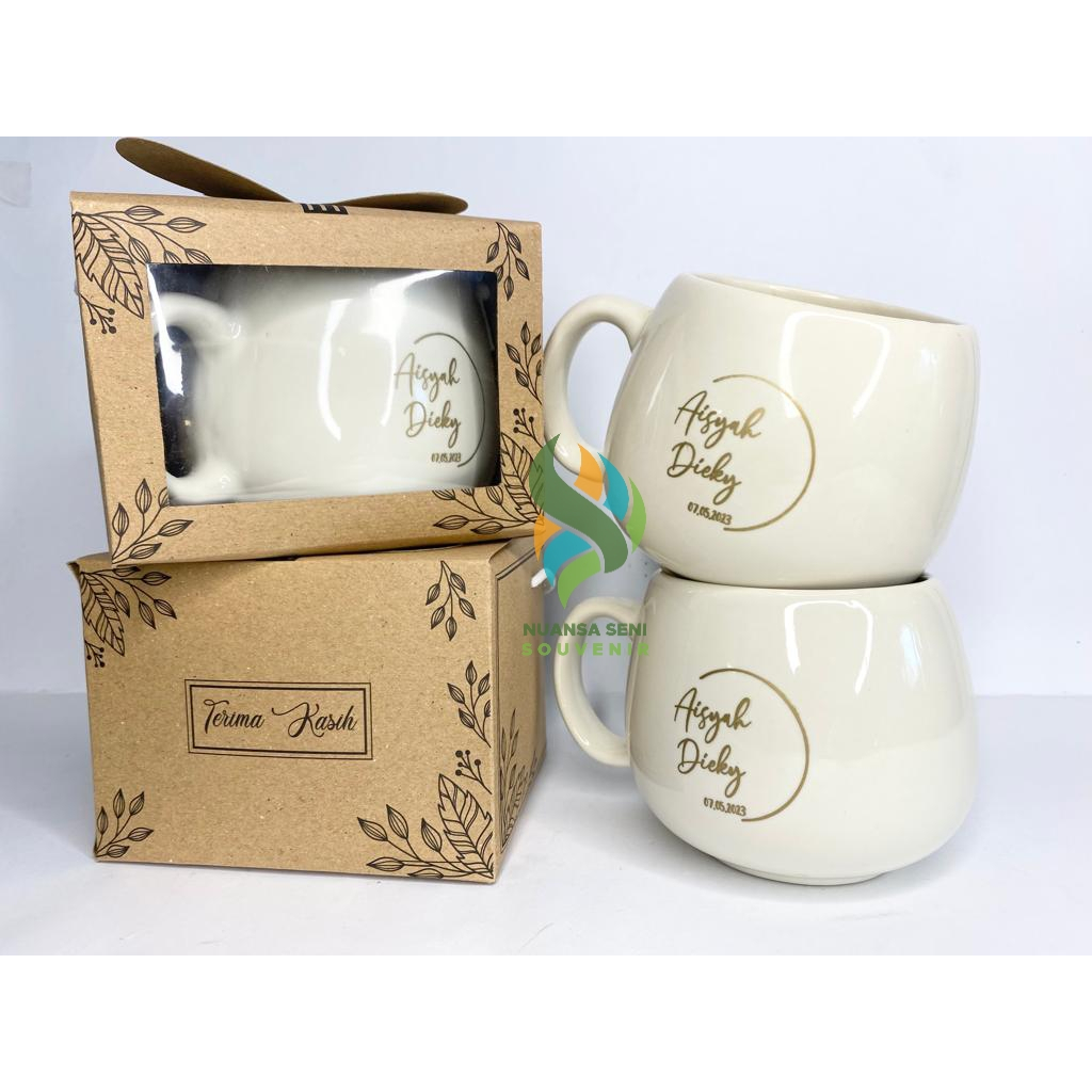 Jual Souvenir Pernikahan Estetik Mug Donut Cangkir Minum Kopi Gagang ...