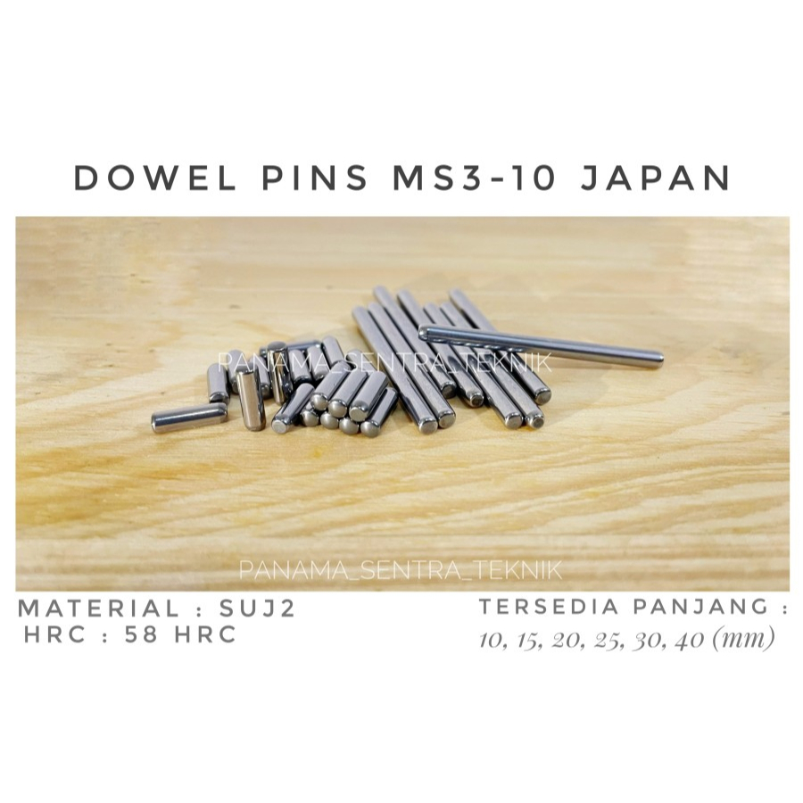 Jual JAPAN Dowel Pin Lurus Solid Tipe MS 3X10 3X15 3X20 3X25 3X30 3X40 ...
