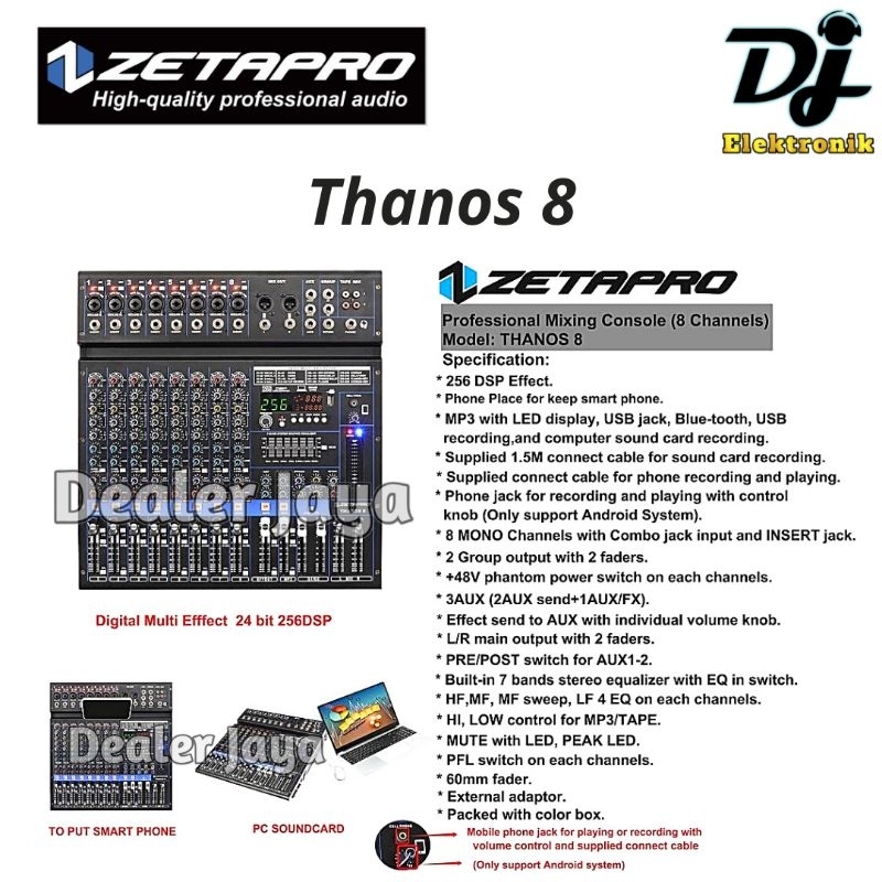 Jual Mixer Analog Zetapro THANOS 8 / THANOS8 - 8 channel | Shopee Indonesia