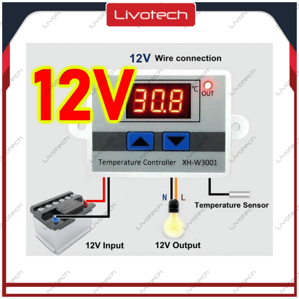 Jual Thermostat/Termostat Digital XH-W3001 12V DC Temperature Controller | Shopee Indonesia