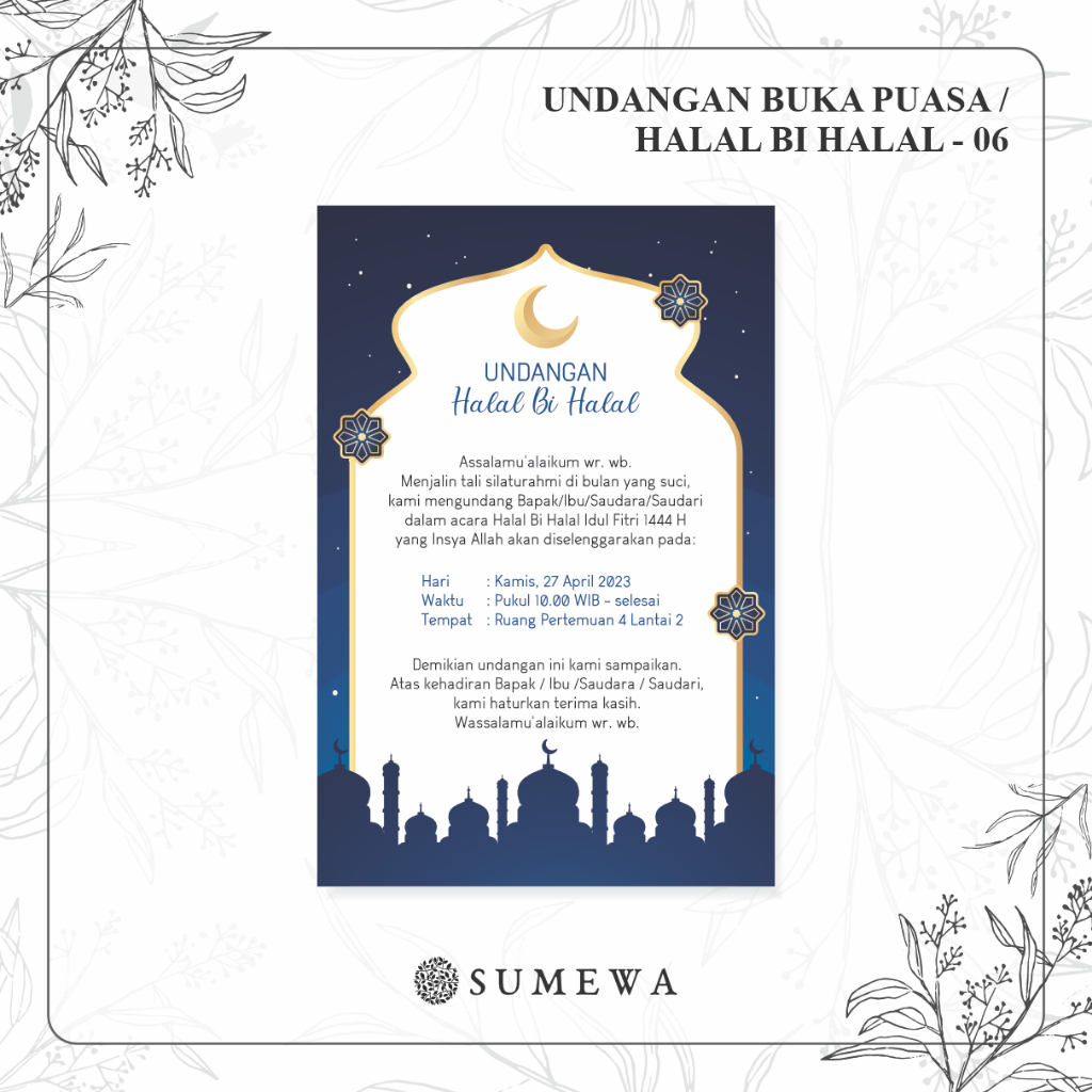 Jual Undangan Buka Puasa / Undangan Halal Bi Halal / Undangan Pengajian ...