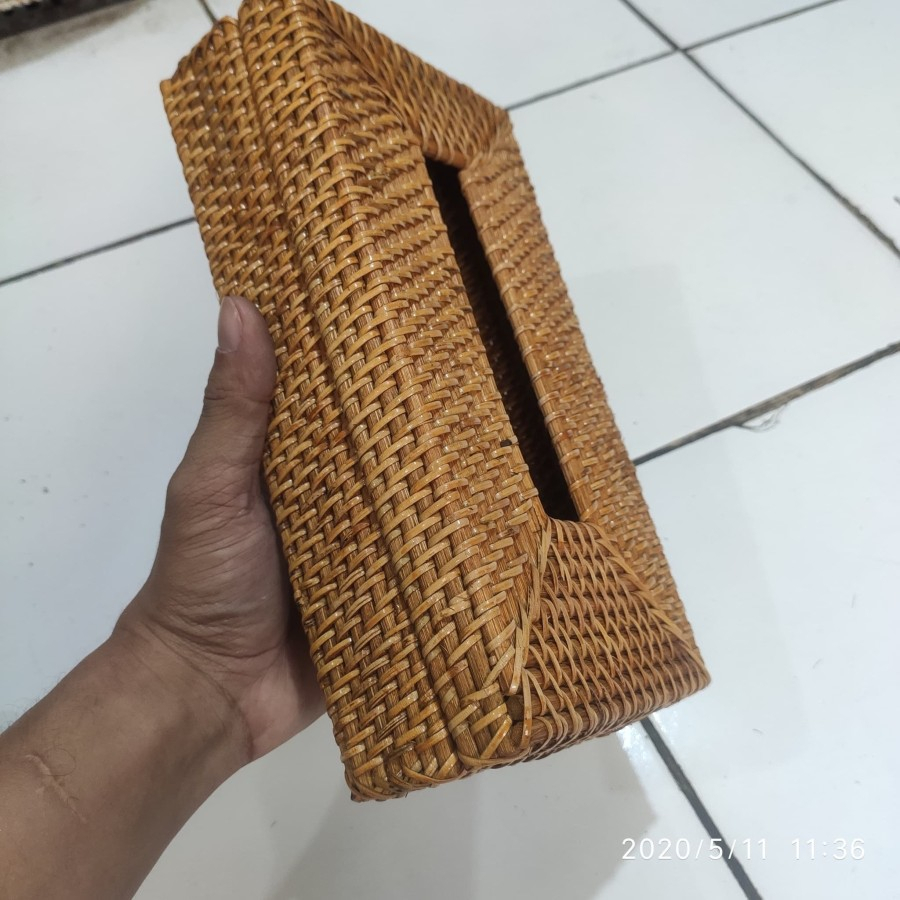 Jual Box Tissue rotan/tempat tissue anyaman rotan Kotak panjang ...
