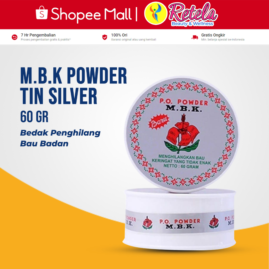 Jual MBK Tin Silver 60 gr / Bedak Bb/ Mengurangi Bau Badan Dan Keringat ...
