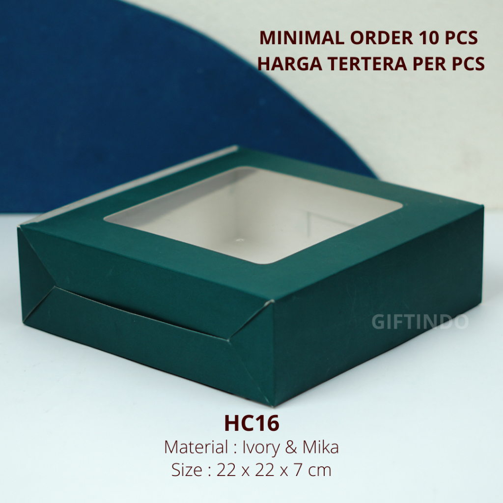 Jual Box Mika 22x22x7 cm / Kotak Mika Kue / Box Mika Kue / Box Kue ...