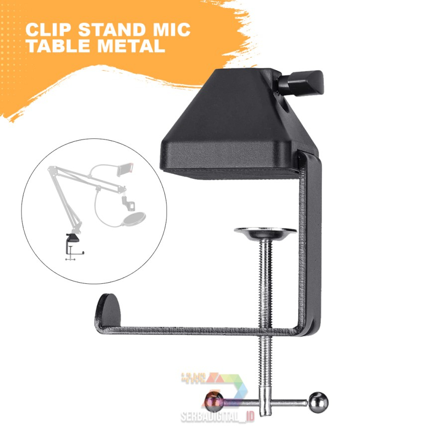 Jual Mounting Clamp Metal C-Clamp Table For Mic Stand, Arm Stand ...