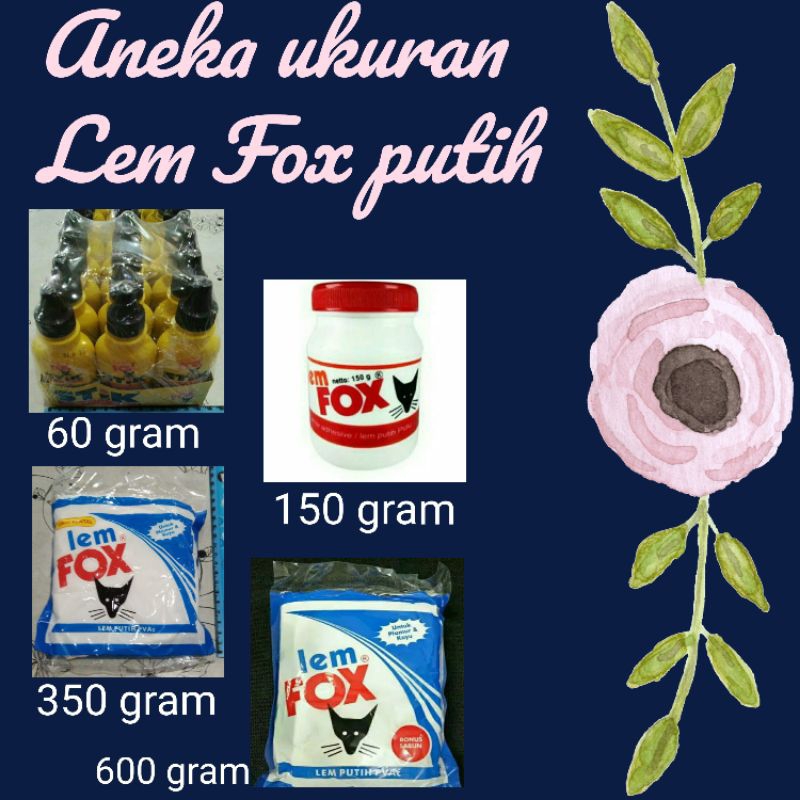 Jual LEM FOX KUCING HITAM PEREKAT KAYU PUTIH KANTONG BOTOL PLASTIK ...