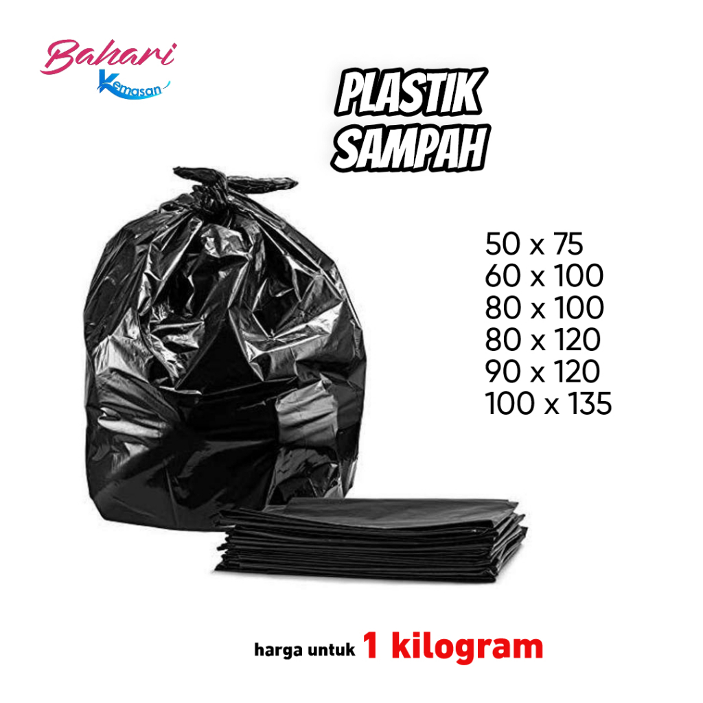 Jual plastik kresek kantong sampah jumbo besar 1kg 50x75 / 60x100 / 80x100 / 80x120 / 90x120 ...