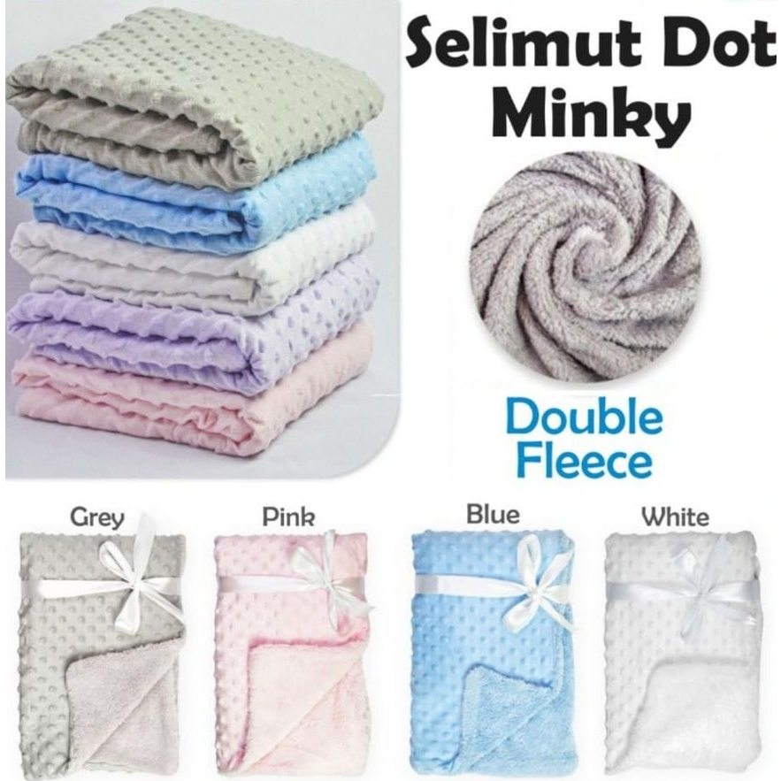 Jual Selimut Bayi Fleece Minky Dot / Baby Blanket | Shopee Indonesia