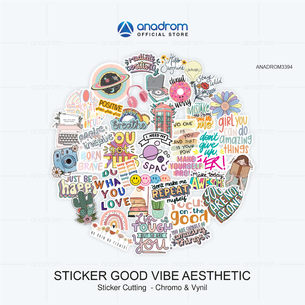 Jual Sticker Good Vibe Aesthetic | Sticker Typography Aesthetic ...
